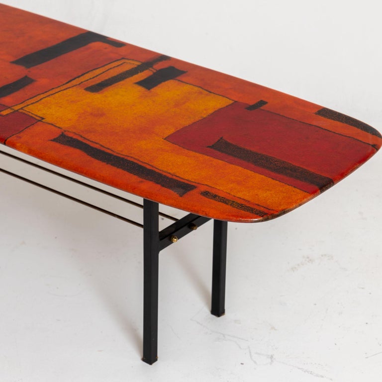 Stil Keramos Modernist Ceramic Top Coffee Table For Sale at 1stDibs