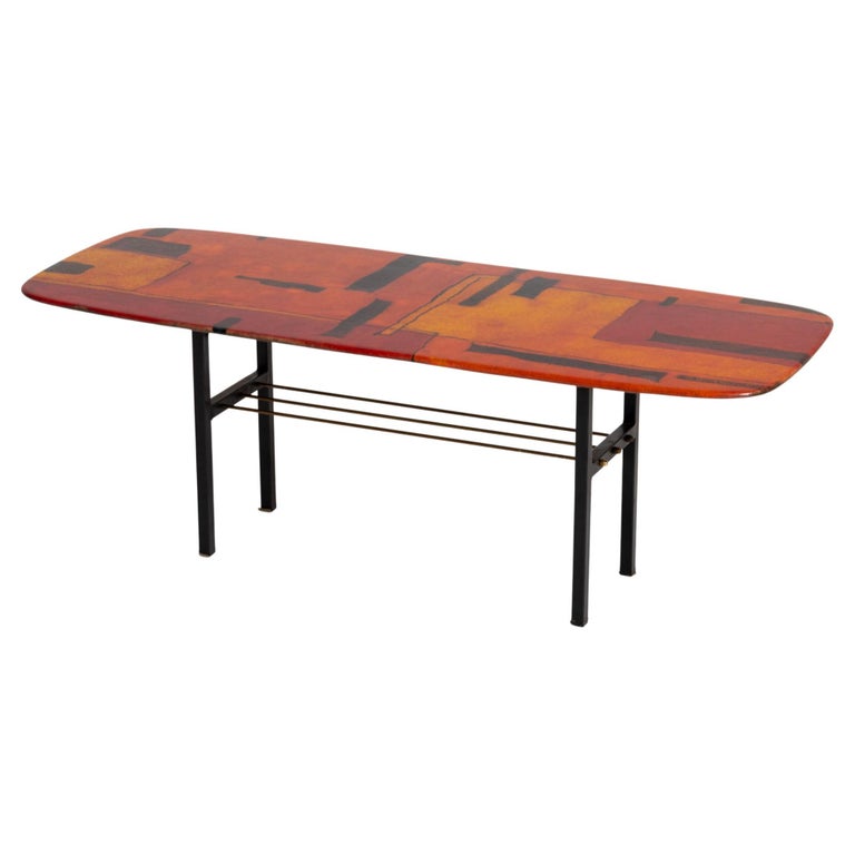 Stil Keramos Modernist Ceramic Top Coffee Table For Sale at 1stDibs