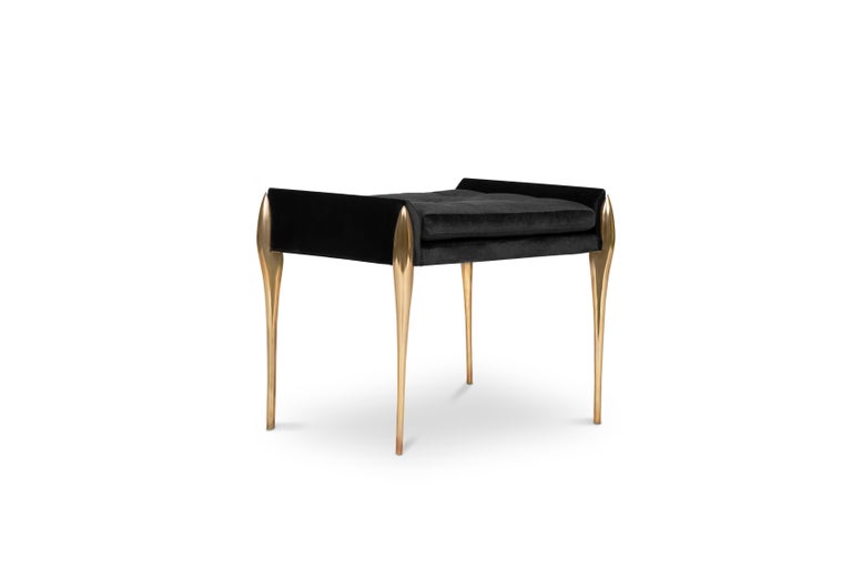 Stiletto Stool with Polished Brass Structure by Maison Valentina For ...