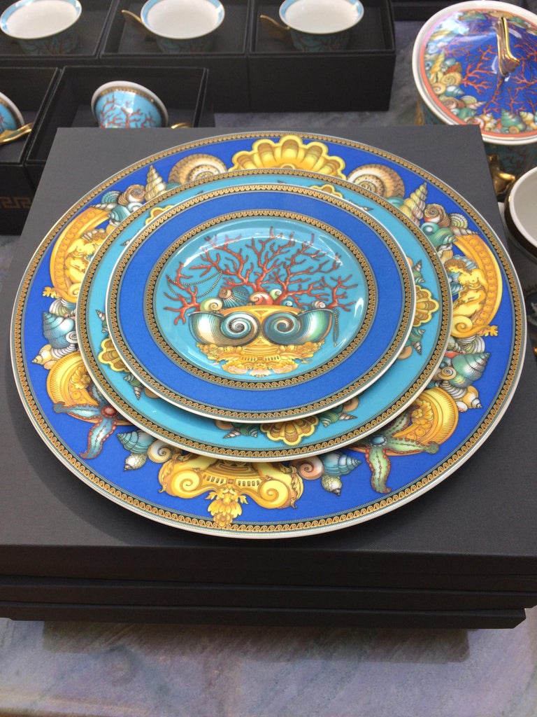 Still in the Box Pristine Set of Versace La Mer Dishes at 1stDibs ...
