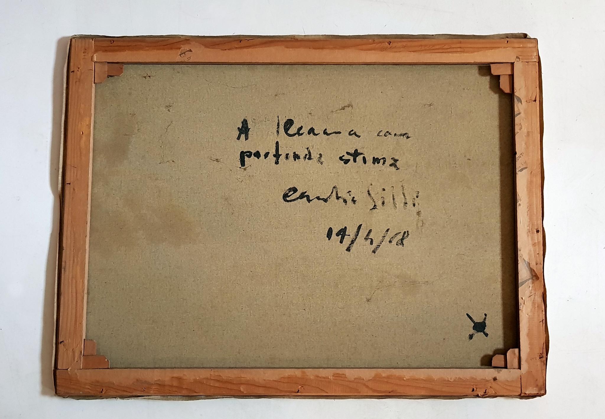 Still Life Dining Table Scene in the Manner of Bernard Buffet at 1stDibs