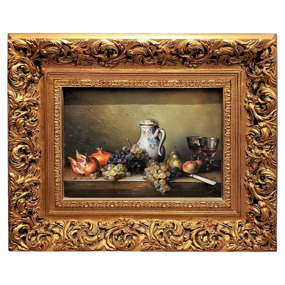 Still Life Oil on Board by Henri at 1stDibs