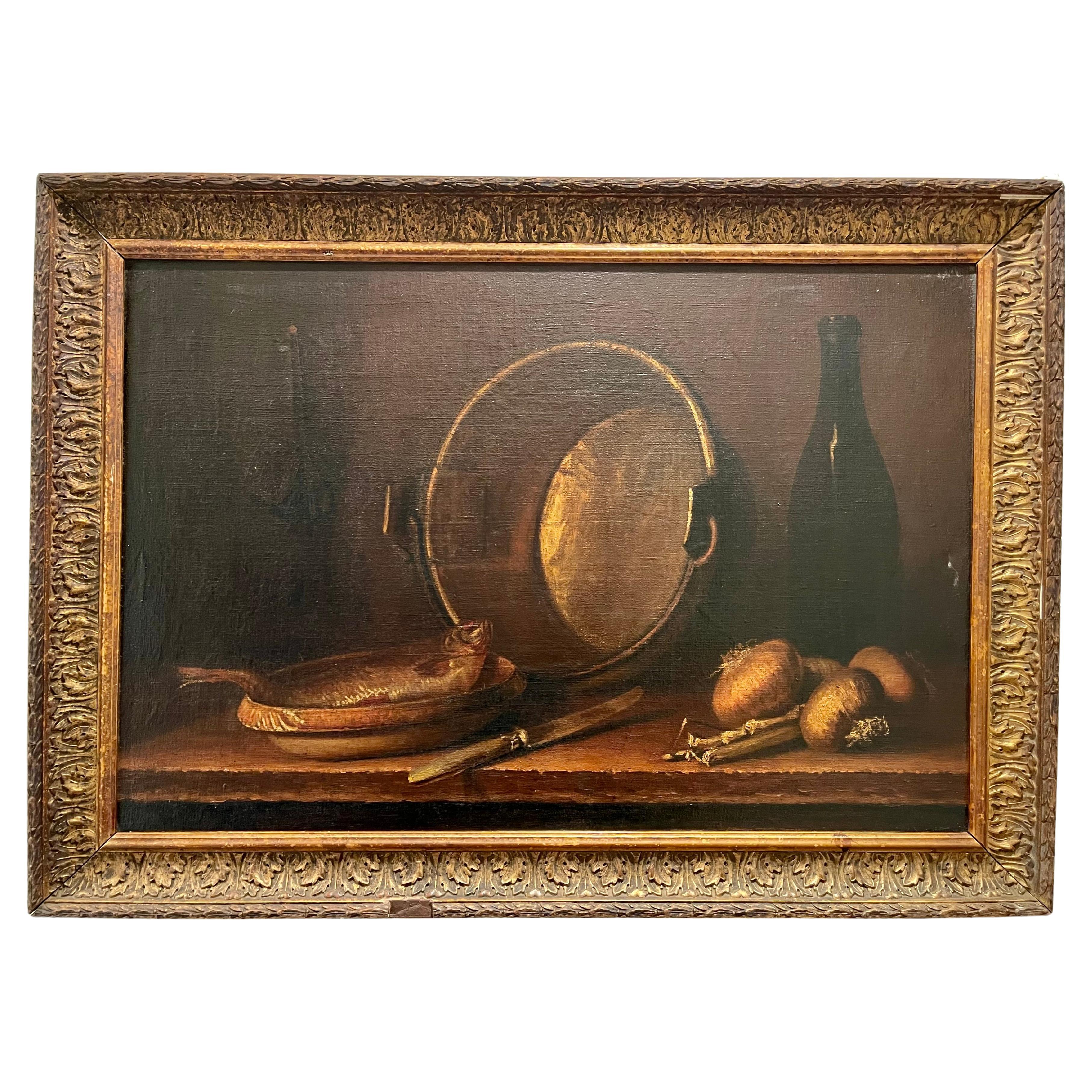 19th Century Oil on Board Trumpe-l'oeil Still Life at 1stDibs