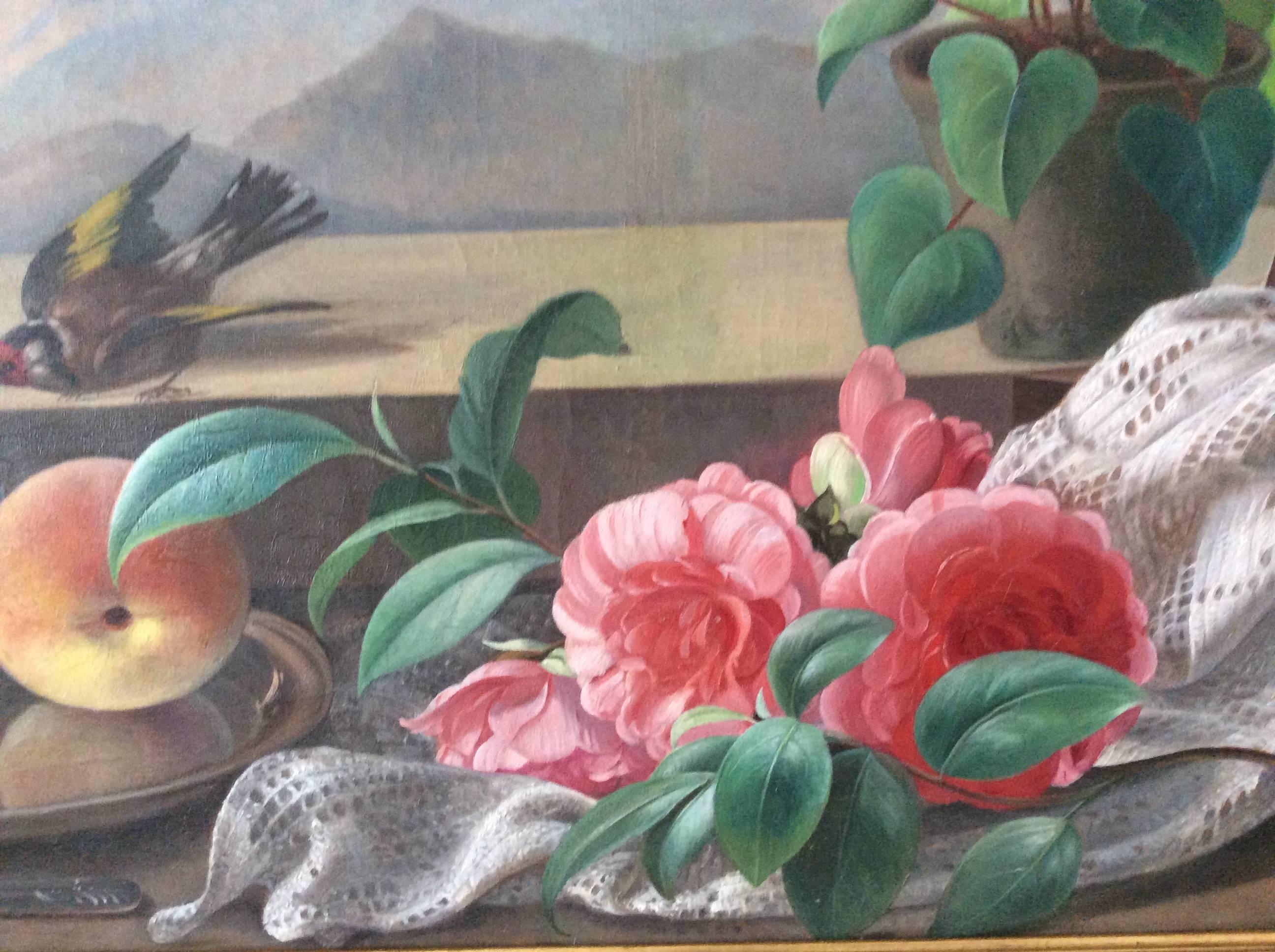 Still-Life with Bird, Flowers and Fruits at 1stDibs
