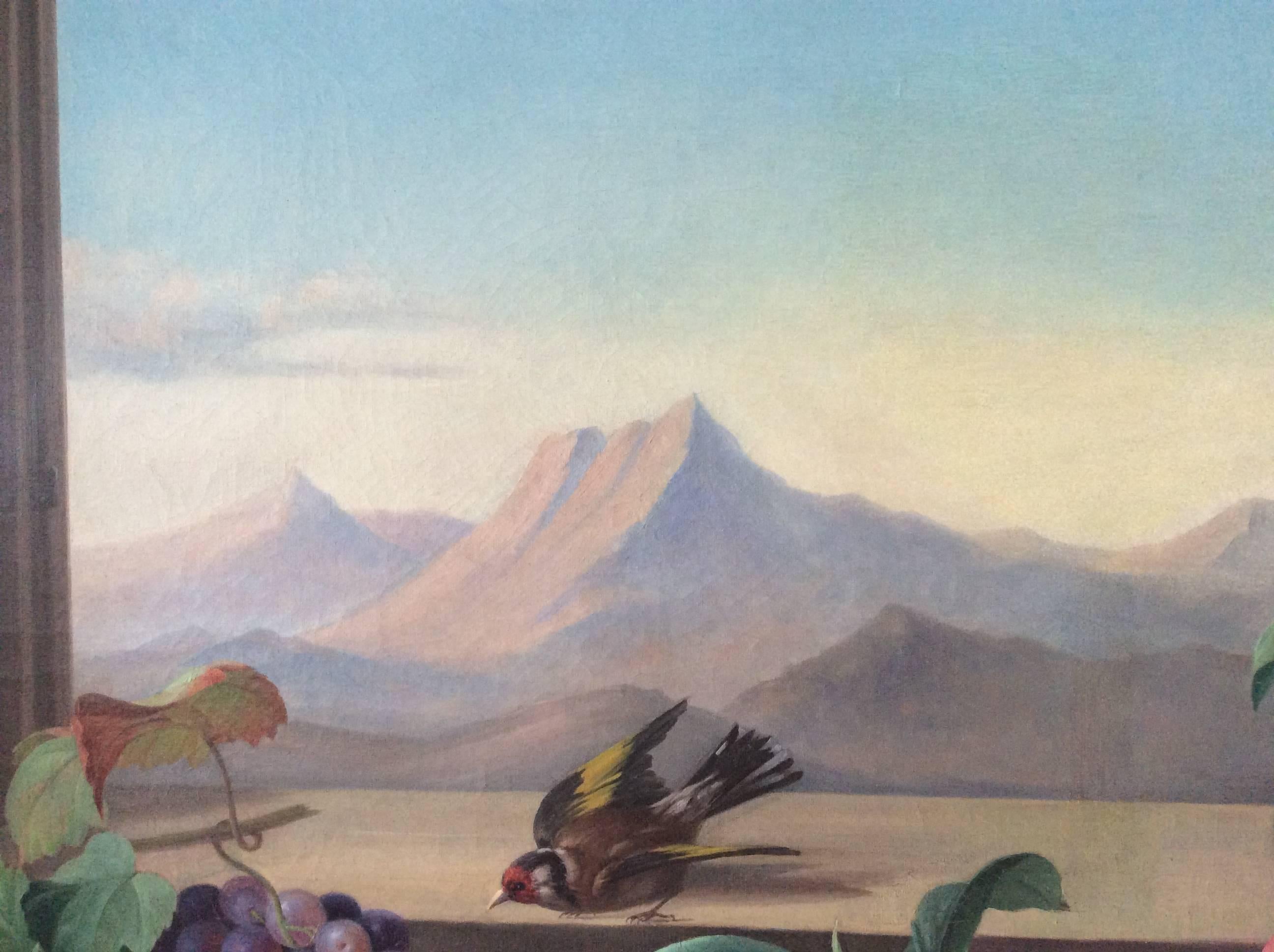 Still-Life with Bird, Flowers and Fruits at 1stDibs