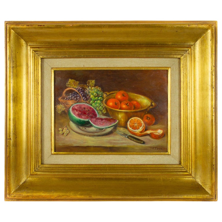 Still-Life with Fruit, Still-Life Oil on Copper, 19th Century For Sale ...