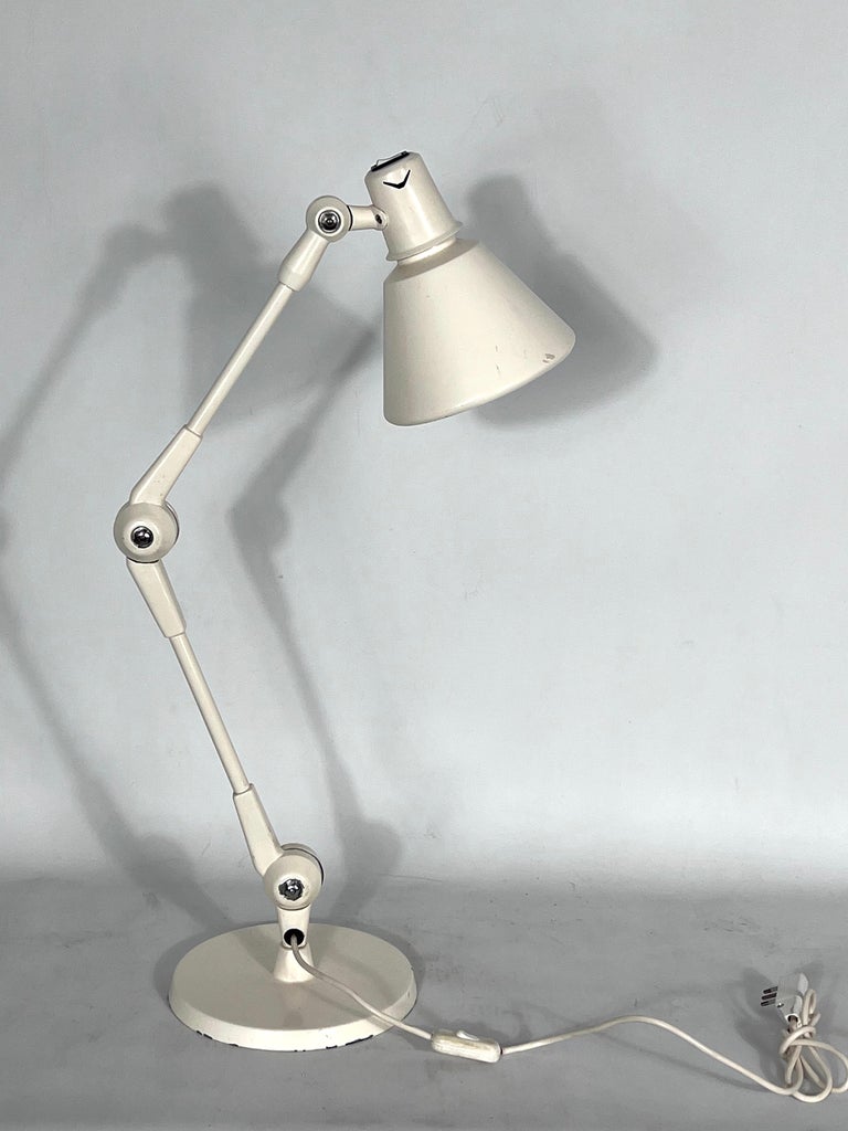 Stilnovo Milano, Large White Articulated Table Lamp from 60s, Signed ...