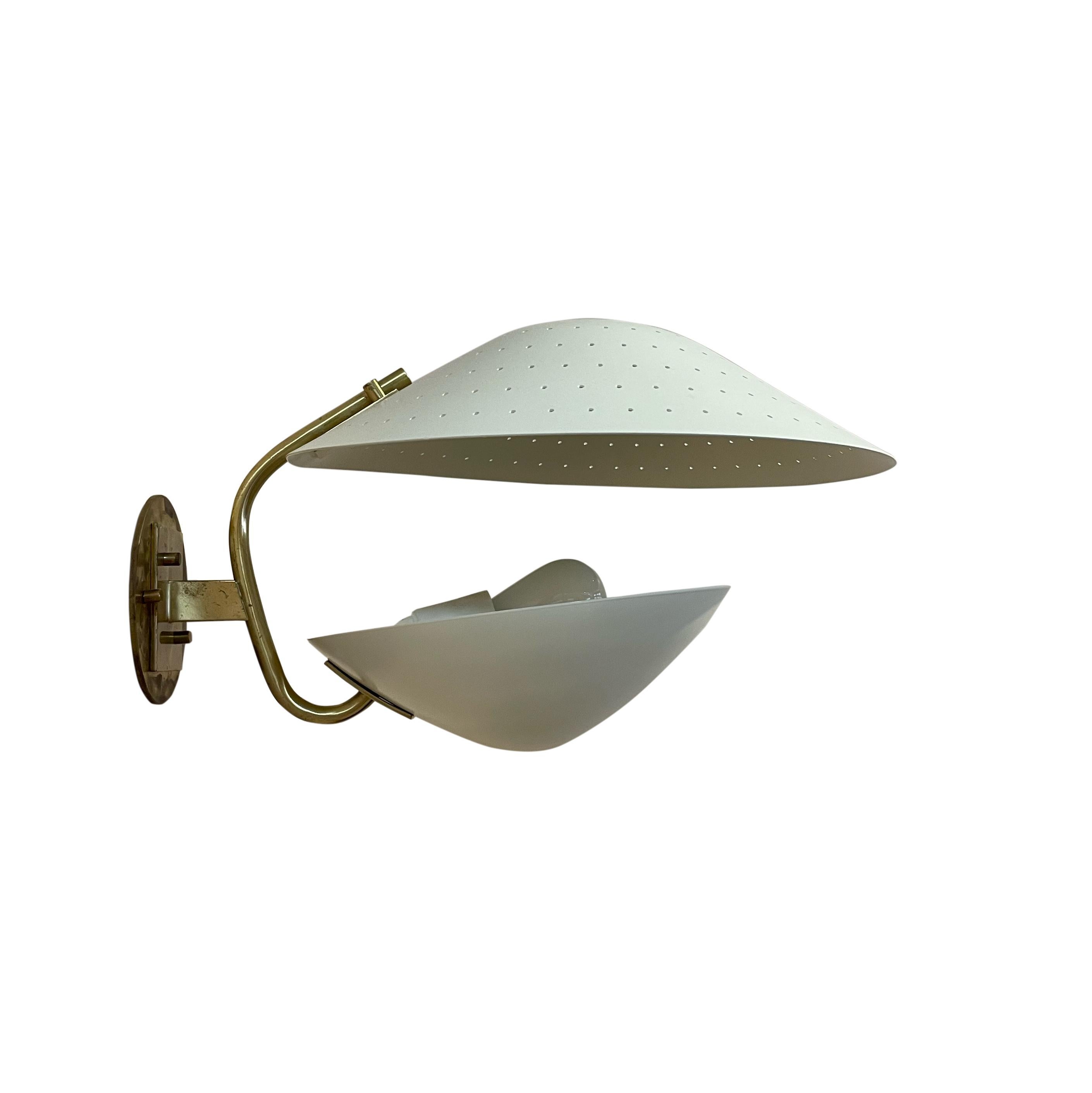 Stilnovo Sconces, White Lacquer and Brass For Sale at 1stDibs