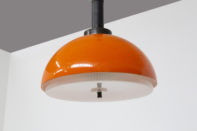 Stilnovo Space Age Ceiling Lamp in Brass and Painted Aluminium For Sale ...