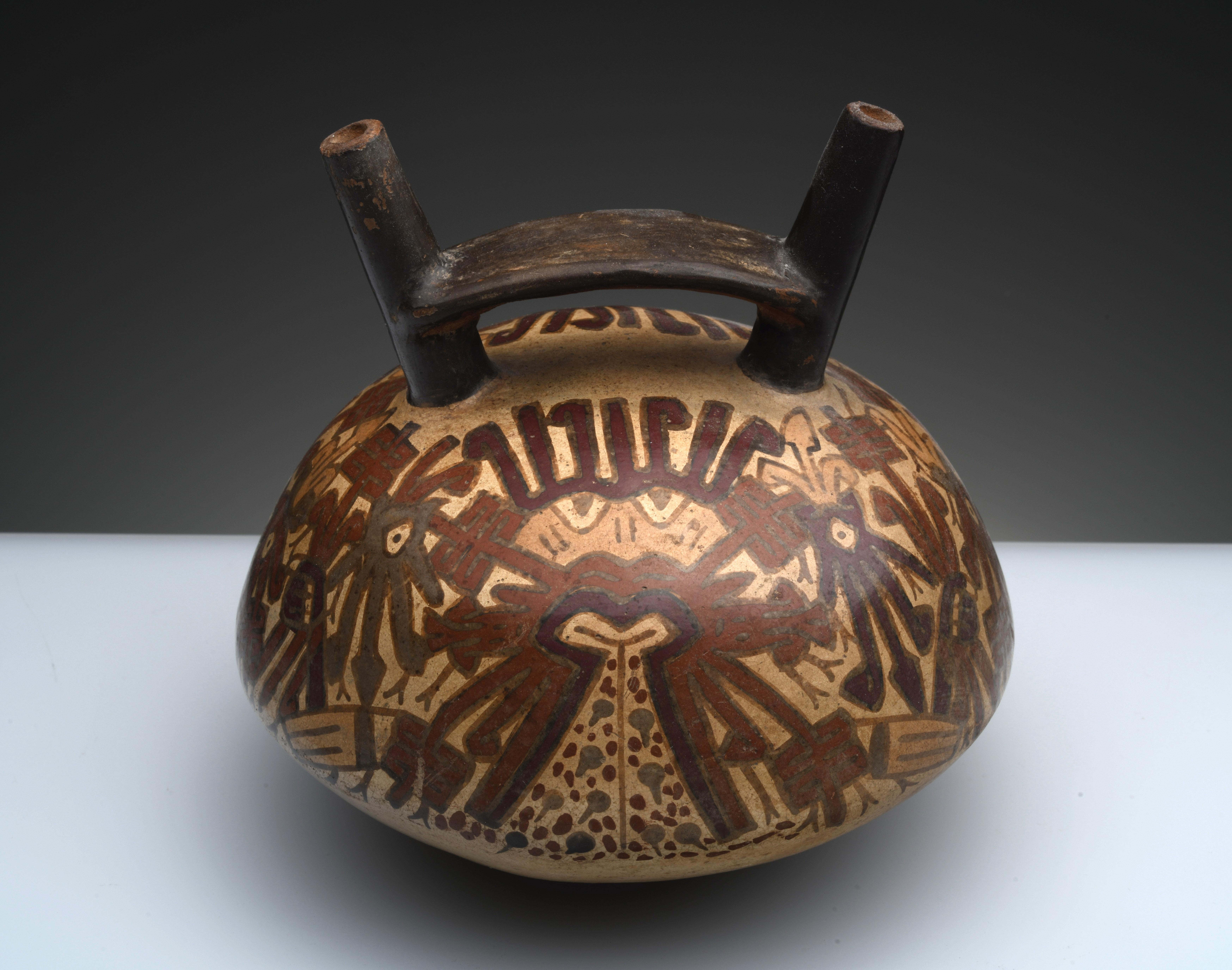 Stirrup Double Spout Nazca Polychrome Pre-Columbian Vessel at 1stDibs ...