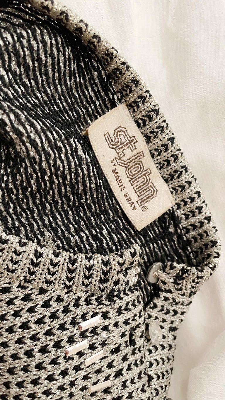 St.John Metallic Knit Sweater For Sale at 1stDibs