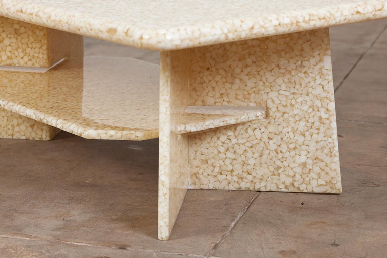 Stone and Resin Two Tier Coffee Table For Sale at 1stDibs