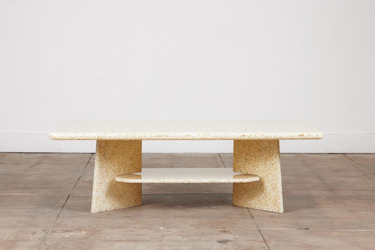 Stone and Resin Two Tier Coffee Table For Sale at 1stDibs