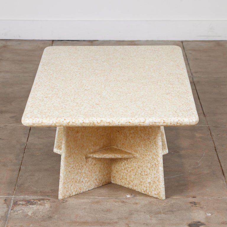 Stone and Resin Two Tier Coffee Table For Sale at 1stDibs