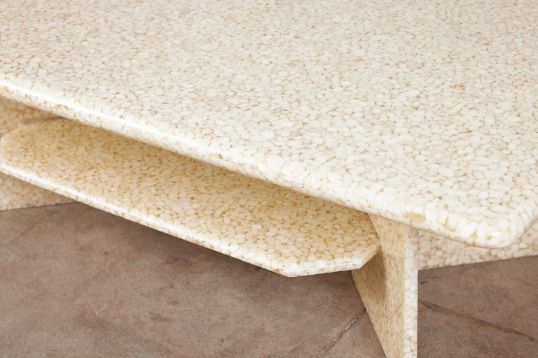 Stone and Resin Two Tier Coffee Table For Sale at 1stDibs
