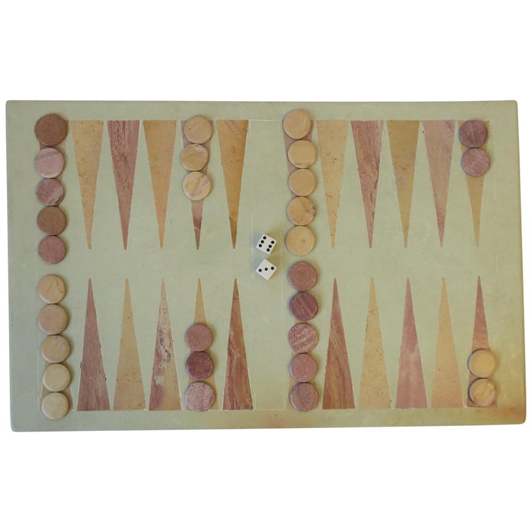 Stone Backgammon Game Set at 1stDibs