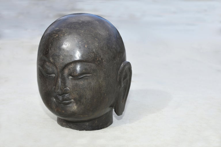 Stone Buddha Head 17 lb For Sale at 1stDibs