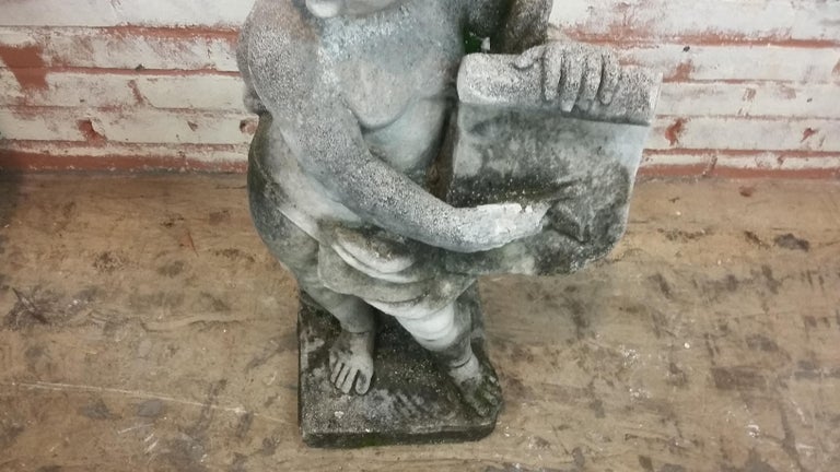 Stone Cherub Statue For Sale at 1stDibs