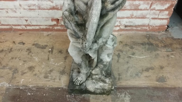 Stone Cherub Statue For Sale at 1stDibs