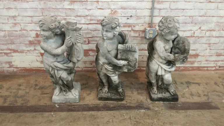 Stone Cherub Statue For Sale at 1stDibs