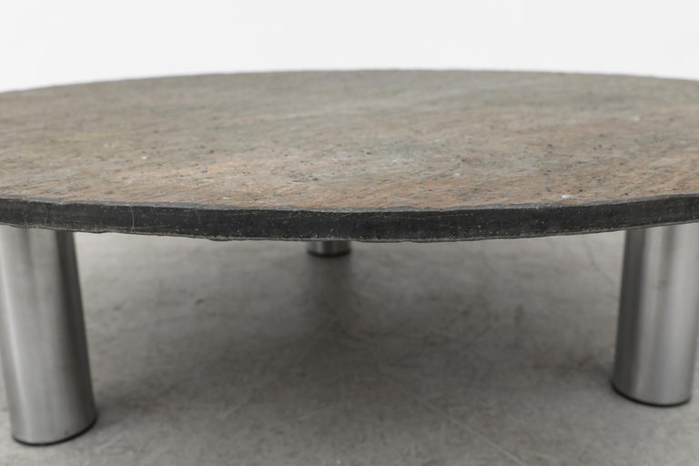 Stone Coffee Table with Tubular Steel Base For Sale at 1stDibs