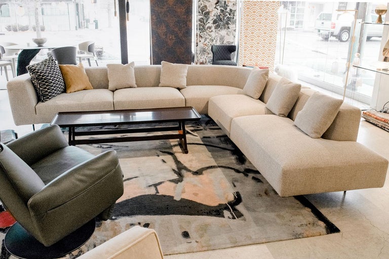 Stone Colored Curved Sectional Sofa, Bensen at 1stDibs | stone colored ...