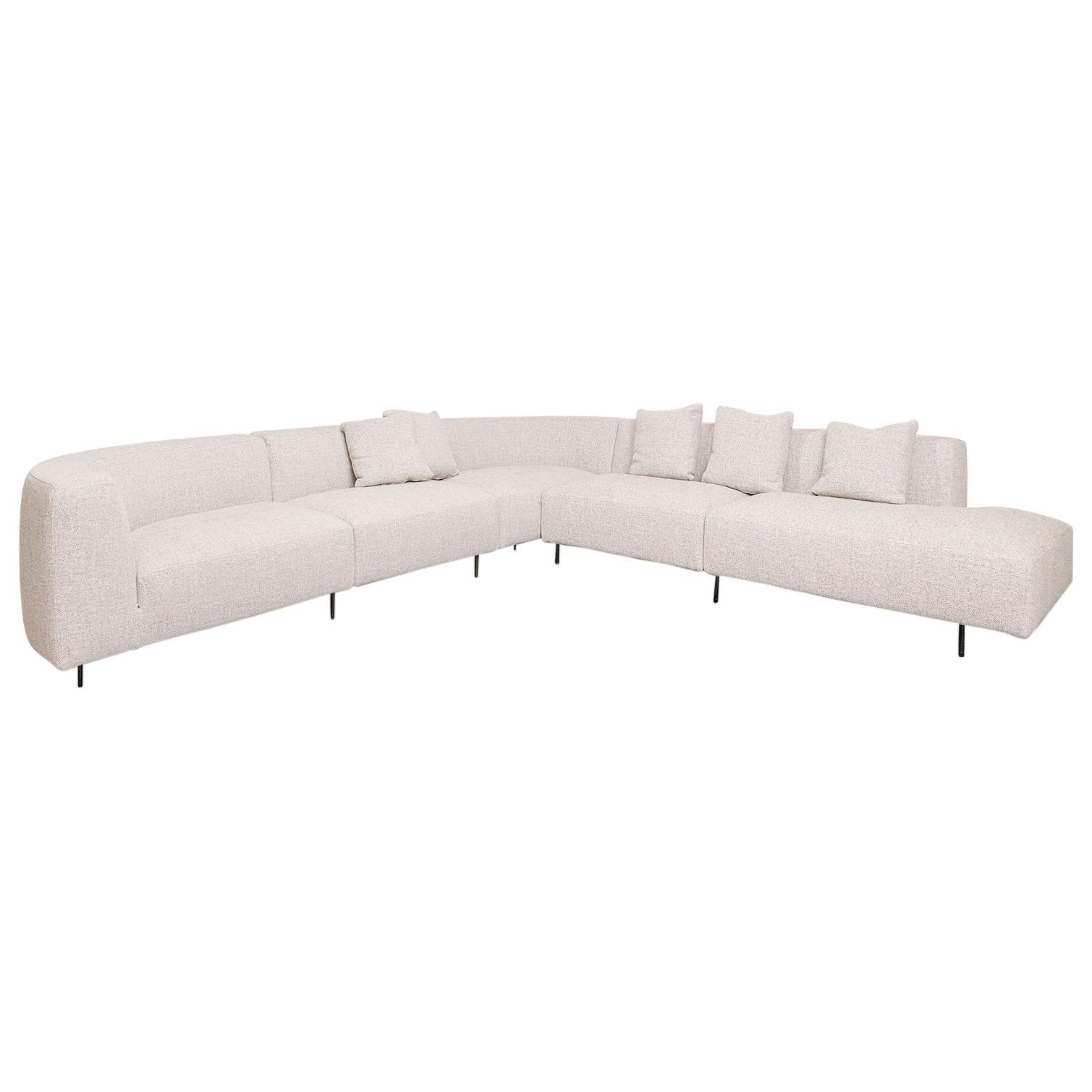 Stone Colored Curved Sectional Sofa, Bensen at 1stDibs | stone colored ...