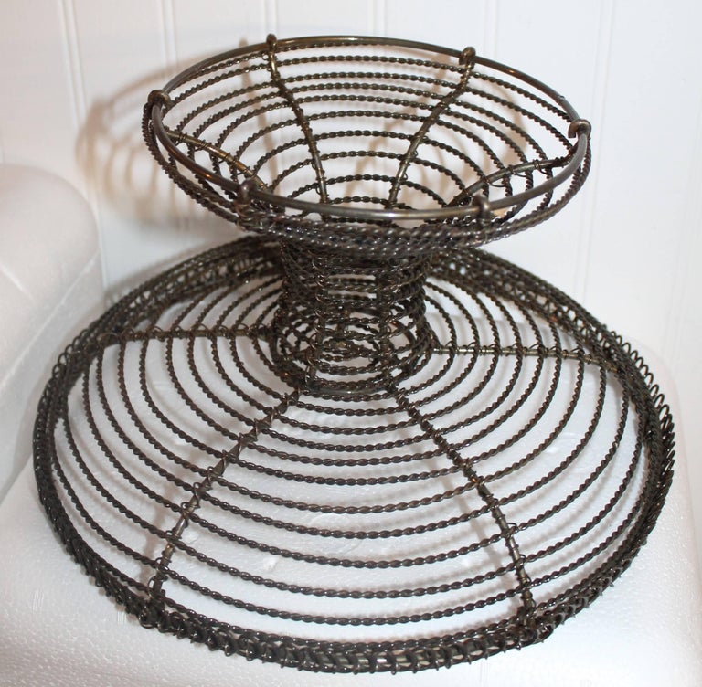 Stone Fruit Apples in 19th Century Wire Basket at 1stDibs