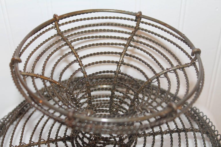 Stone Fruit Apples in 19th Century Wire Basket at 1stDibs