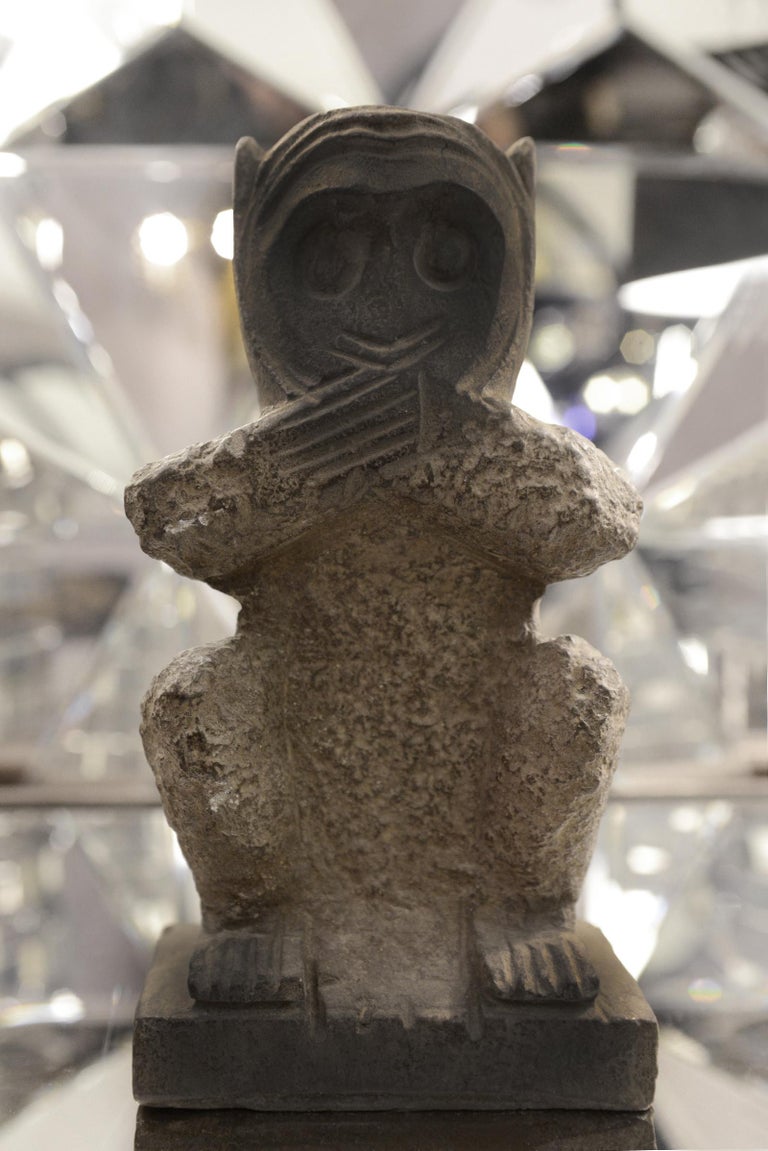 Stone Monkeys Set of 3 Large Sculpture in Stone For Sale at 1stDibs