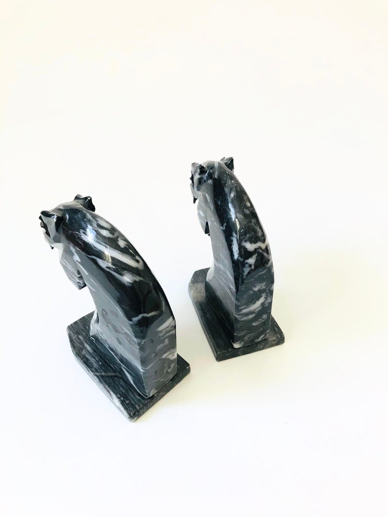 Stone Panther Bookends, Set of 2 For Sale at 1stDibs