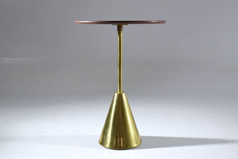 Stone-R Contemporary Handcrafted Brass Side Table, Flow Collection For ...