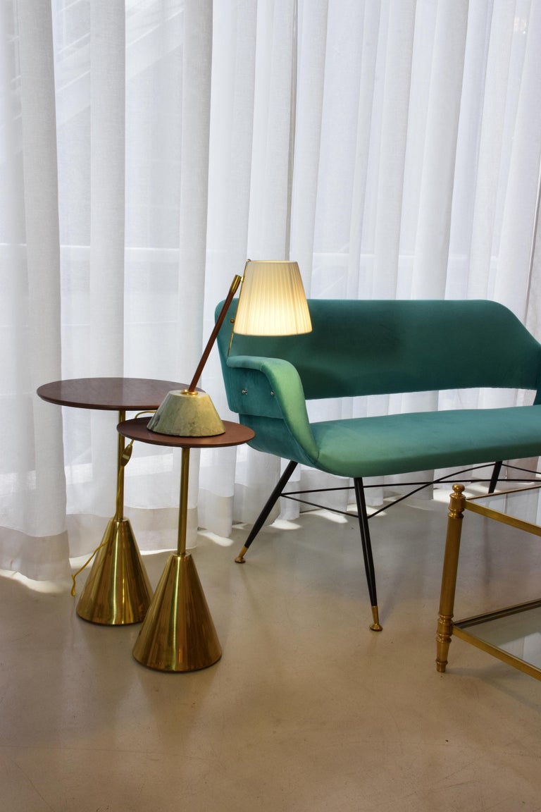 Stone-R Contemporary Handcrafted Brass Side Table, Flow Collection For ...