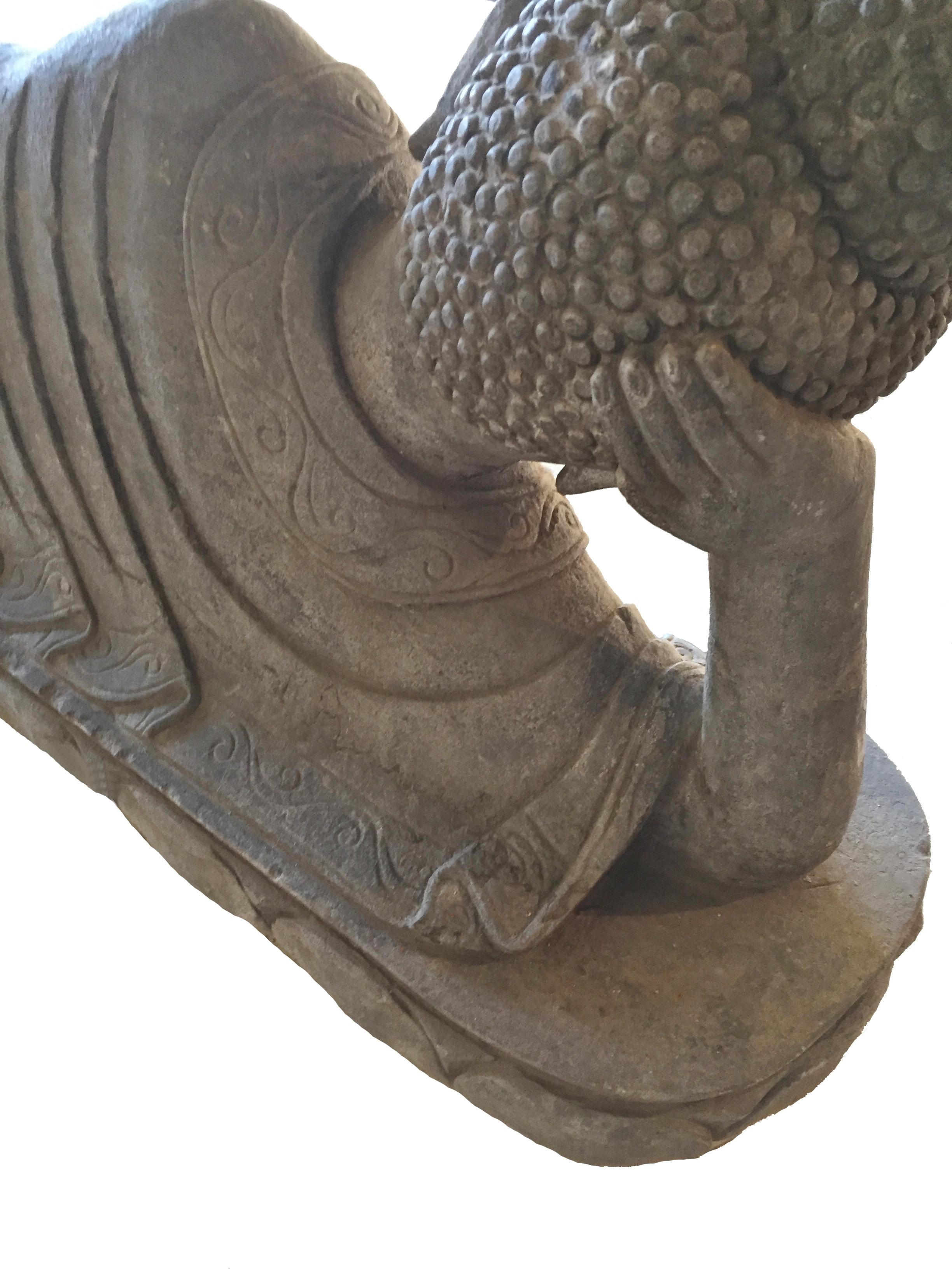 Stone Reclining Buddha Statue at 1stDibs | stone carved buddha ...