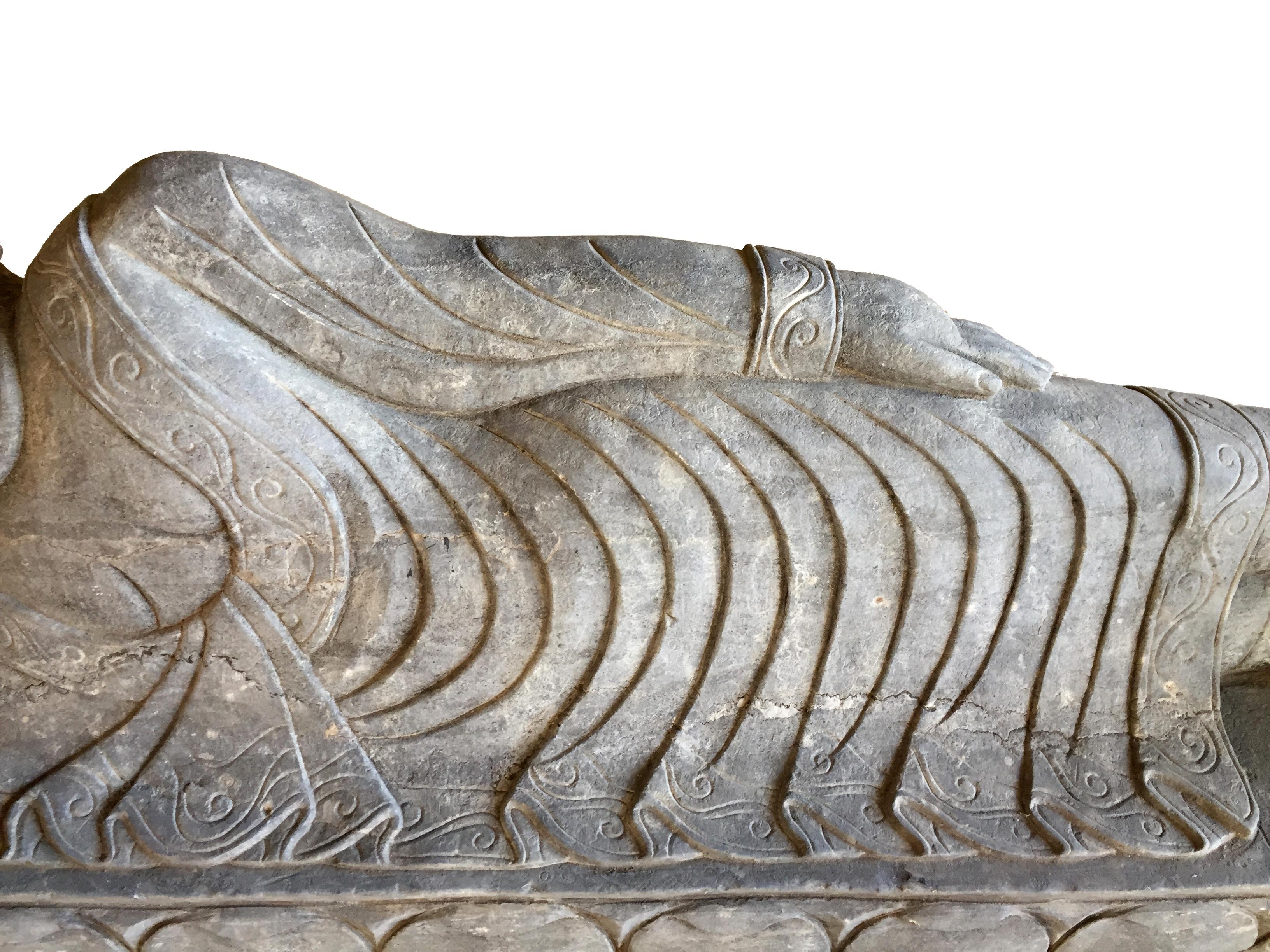 Stone Reclining Buddha Statue at 1stDibs | stone carved buddha ...