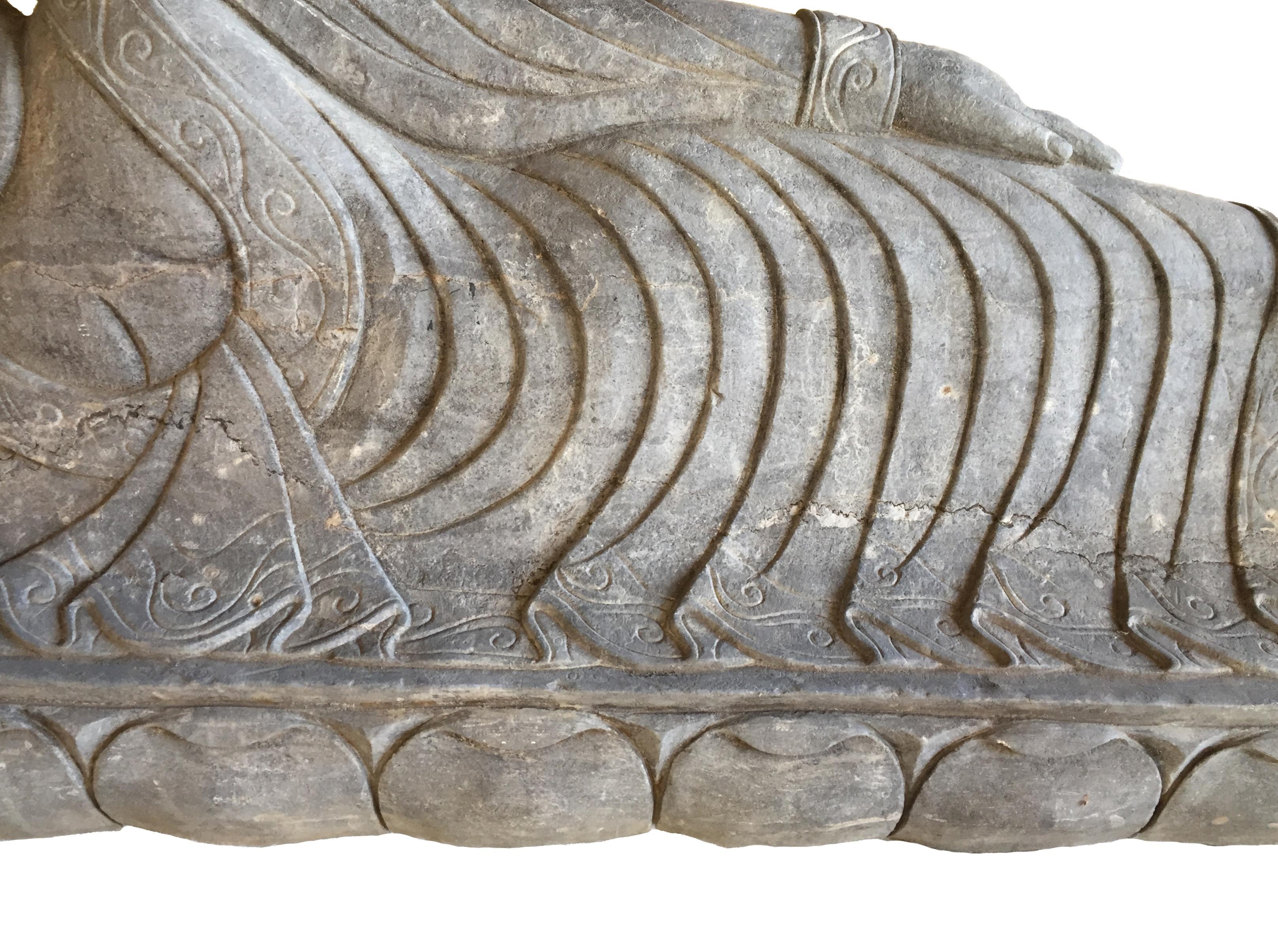 Stone Reclining Buddha Statue at 1stDibs | stone carved buddha ...