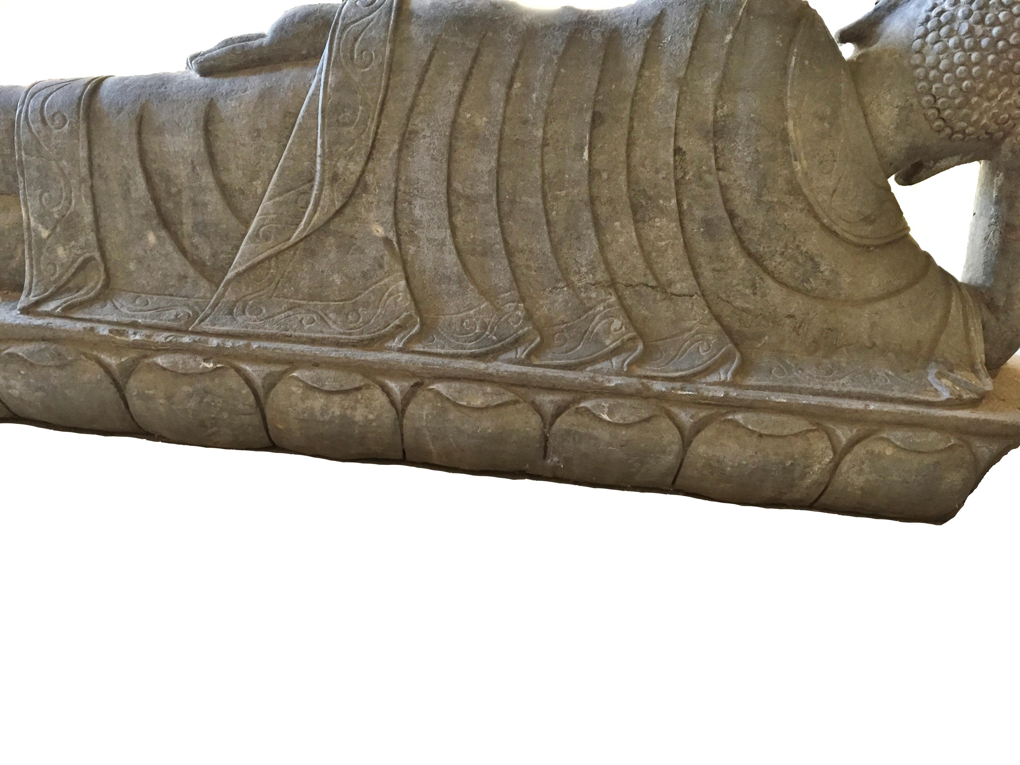 Stone Reclining Buddha Statue at 1stDibs | stone carved buddha ...