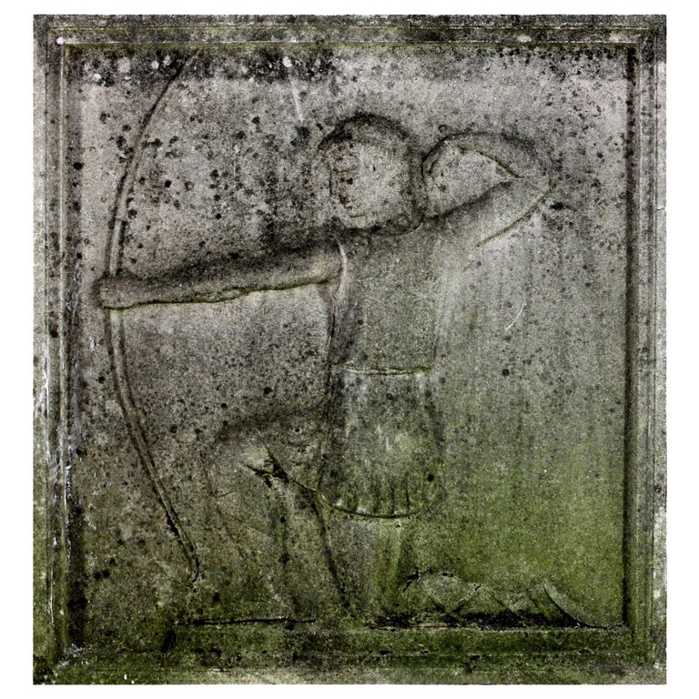 Stone Relief of an Archer For Sale at 1stDibs