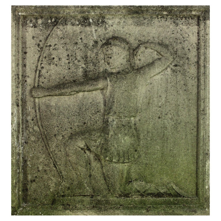 Stone Relief of an Archer For Sale at 1stDibs
