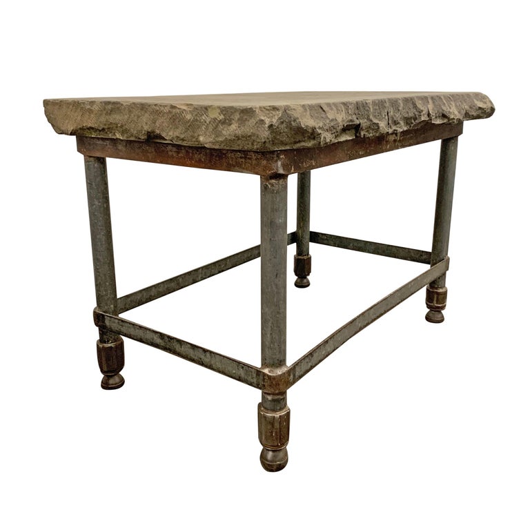 Stone Top Industrial Side Table at 1stDibs