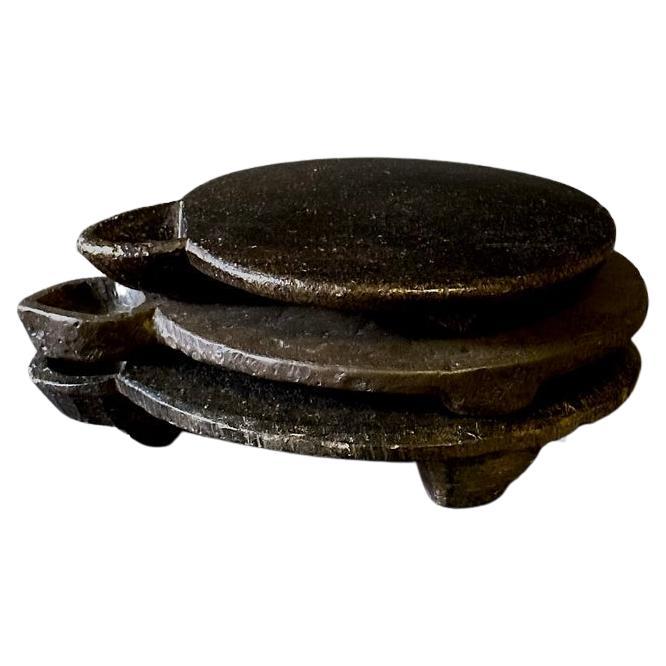 Large Mid-Century Black Slate and Teak Trivet by Harpswell House at ...