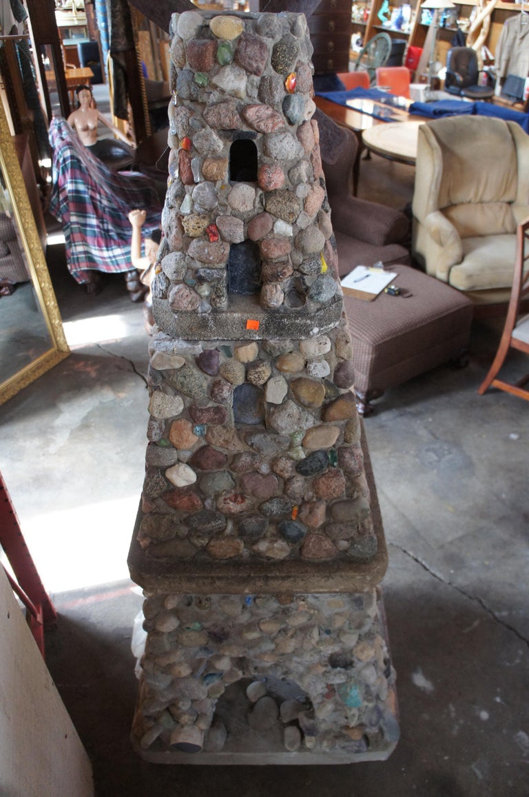 Stone Windmill Garden Sculpture Rock Art Folk Art Outdoor Fountain ...