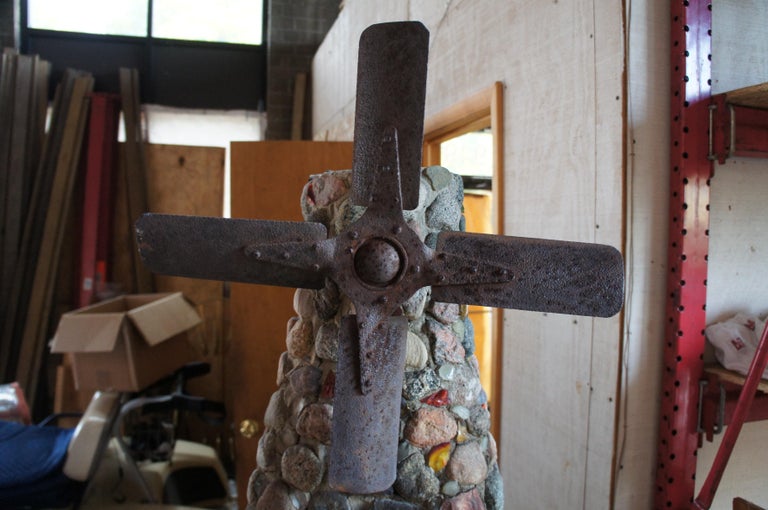 Stone Windmill Garden Sculpture Rock Art Folk Art Outdoor Fountain ...