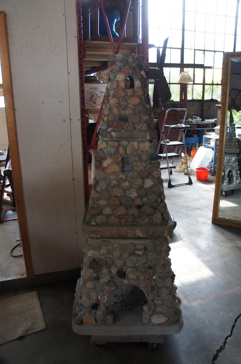 Stone Windmill Garden Sculpture Rock Art Folk Art Outdoor Fountain ...