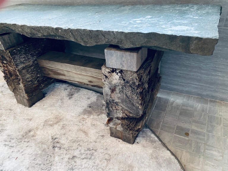 Stone with Reclaimed Rustic Base For Sale at 1stDibs