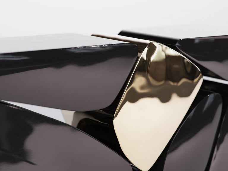 Stones Console: Sculptural Bronze, Stainless Steel and Lacquer Console ...