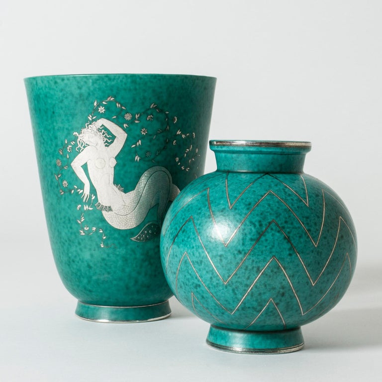Stoneware “Argenta” Vase by Wilhelm Kåge at 1stDibs