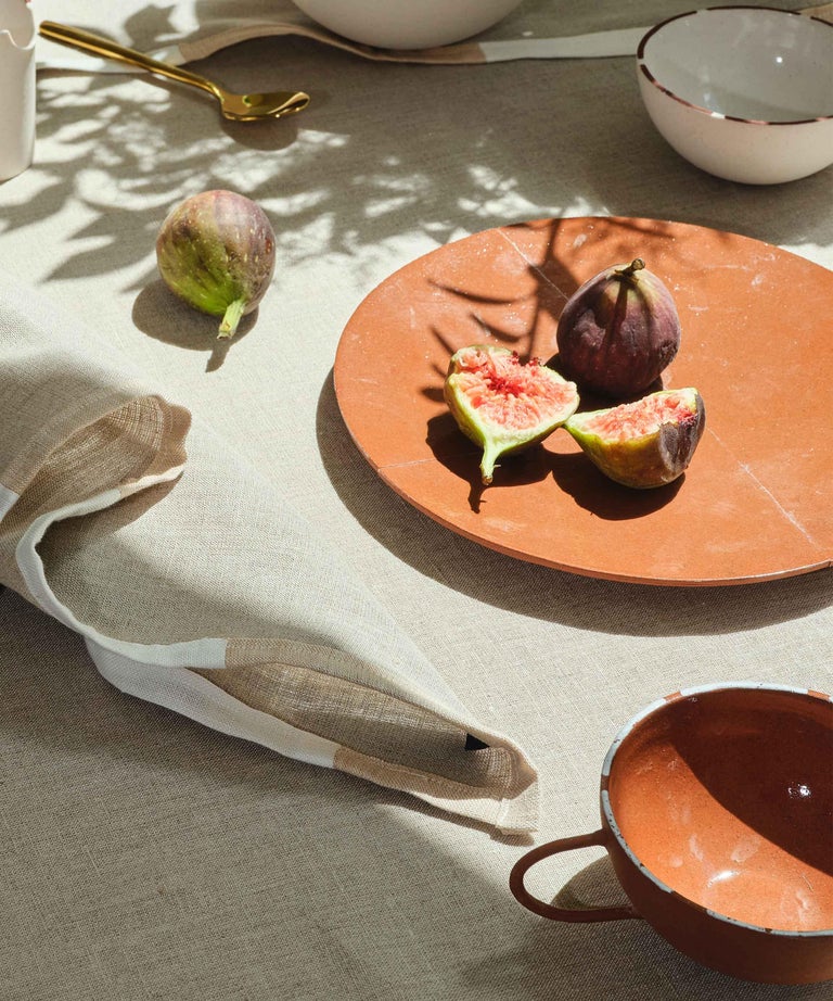 Stoneware Clay Plate in Stone Colour Hand Cast in UK For Sale at 1stDibs