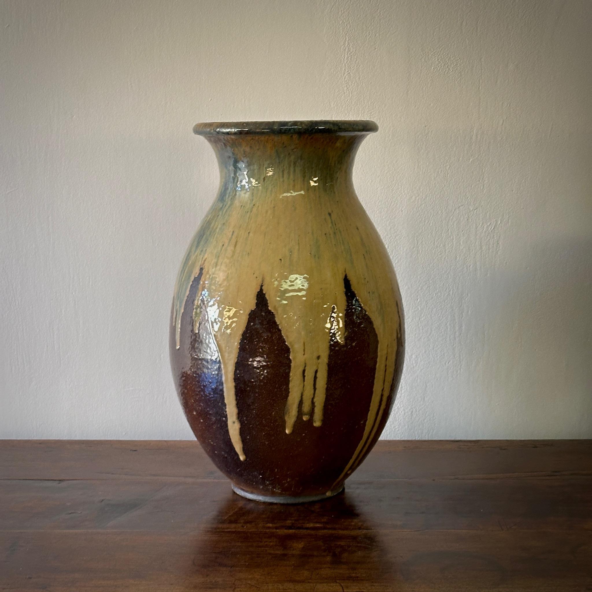 Stoneware Glazed Vase For Sale at 1stDibs