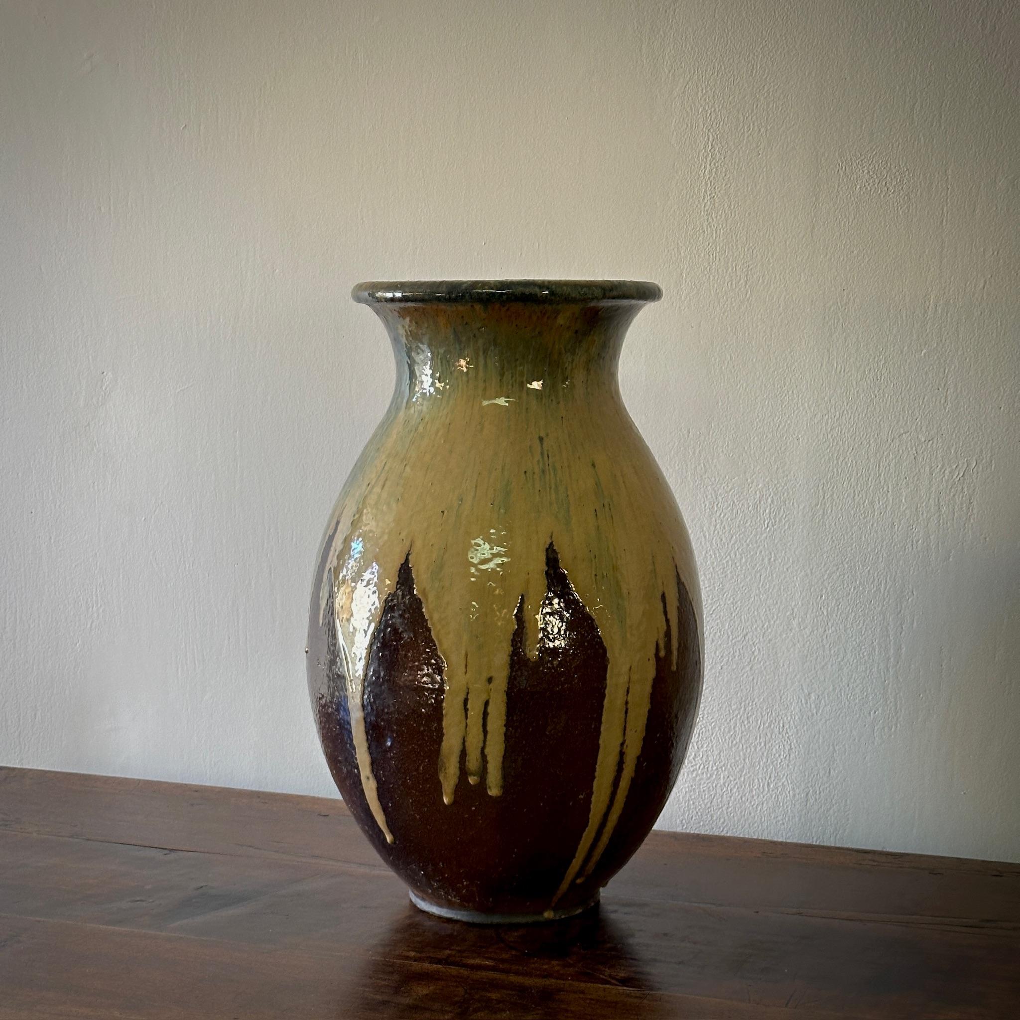 Stoneware Glazed Vase For Sale at 1stDibs